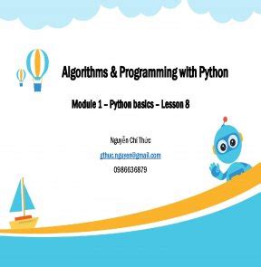 Algorithms Programming With Python Module Python Basics