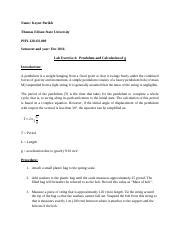 Lab Exercise Pendulum And Calculation Of G Name Keyur Parikh Thomas Edison State