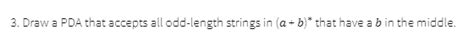 Solved 3 Draw A Pda That Accepts All Odd Length Strings In