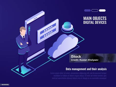 법인 공용 데이터 Storaging에 대 한 액세스는 누가 원격 클라우드 서버에 저장 파일 남자에 대한 스톡 벡터 아트 및 기타