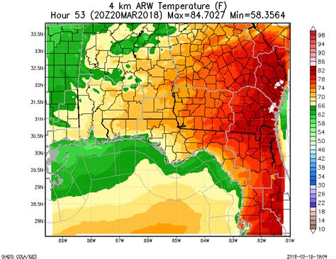 Wrf Arw 4km 2 Meter Temperature Loop