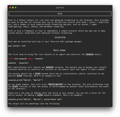 python 开发者需要知道的完美终端工具rich 始终不够啊 博客园