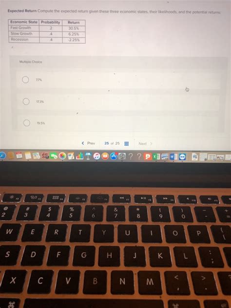 Solved Expected Return Compute The Expected Return Given