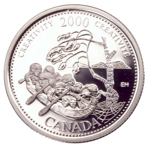 2000 Canadian 25 Cent Creativity October Millennium Quarters Series
