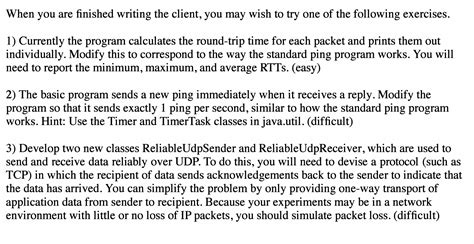 Solved You Are Given The Complete Code For The Ping Server Chegg