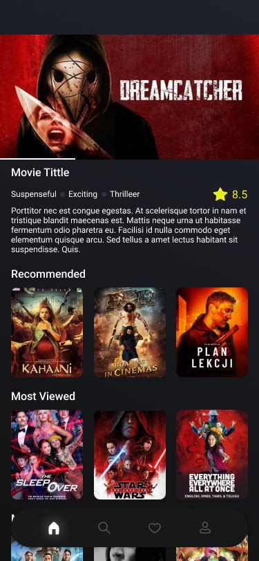 mobile movie app ui design by rafsan rajkin at