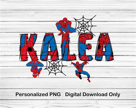 Custom Spiderman Name Png Personalized Hero Digital File Download