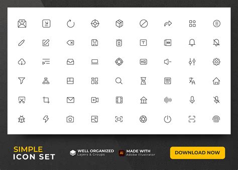 Basic User Interface Essential Icon Set Graphic By Rirafiq · Creative Fabrica