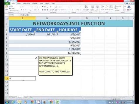 NETWORKDAYS INTL Function Excel YouTube