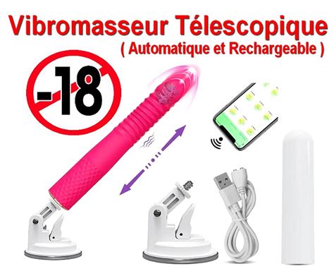Vibromasseur Télescopique Automatique Et Rechargeable Avec Accessoires Waterproof