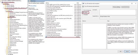 disable link local multicast name resolution llmnr via group policy