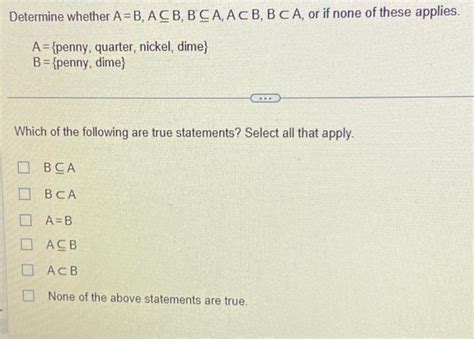 Solved Determine Whether A B AB BA AB BA Or If None Of Chegg