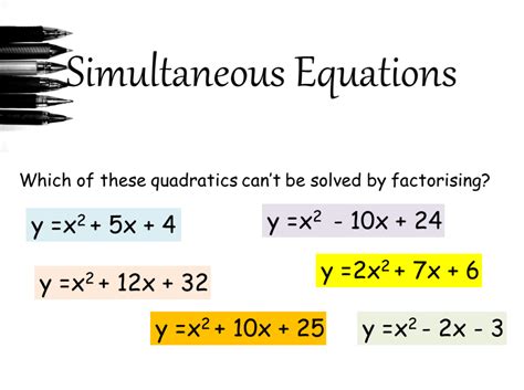 How To Solve Quadratic Simultaneous Equations Powerpoint For Ks4 Maths Teachwire