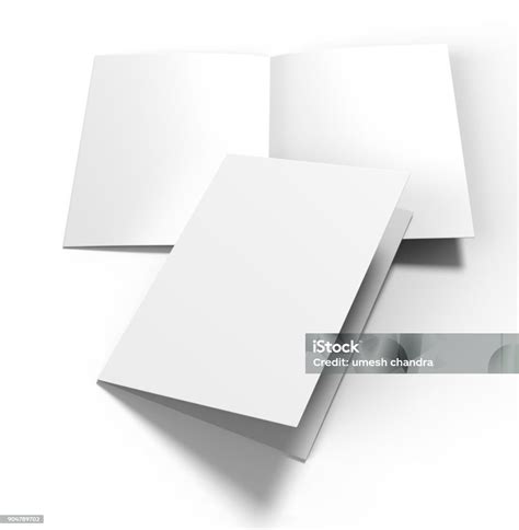 A3 A4 A5 절반과 또는 배 여 브로셔를 모의 흰색 템플릿을 빈 및 프레 젠 테이 션 디자인 3 차원 일러스트 레이 션