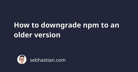 How To Downgrade Npm To An Older Version Sebhastian