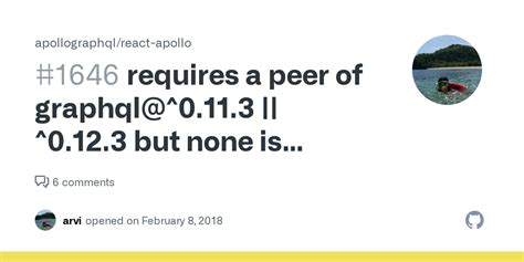Requires A Peer Of Graphql0113 0123 But None Is Installed