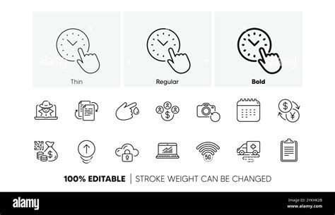 Swipe Up Bureaucracy And Qr Code Line Icons For Web App Printing
