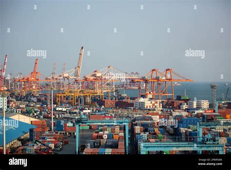 Busan 7th Mar 2023 This Photo Taken On March 7 2023 Shows A Container Terminal At The Port