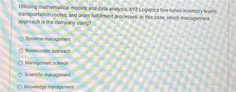 Solved Utilizing Mathematical Models And Data Analysis Xyz