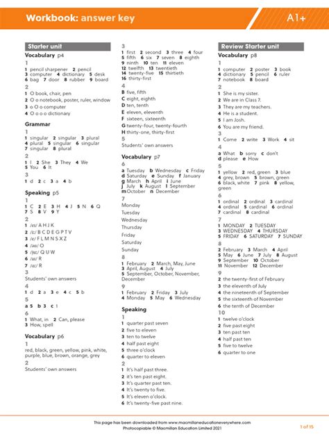 Gateway To The World A1 Workbook Answer Key Pdf