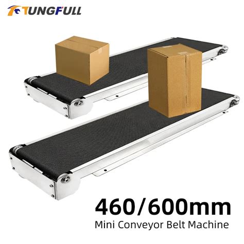 미니 벨트 컨베이어 자동 컨베이어 벨트 24v 스테인리스 스틸 자동 자판기 컨베이어 460mm 600mm 트랙 화물 레인 Aliexpress