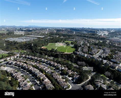 Aerial View Of Middle Class Subdivision Neighborhood With Residential