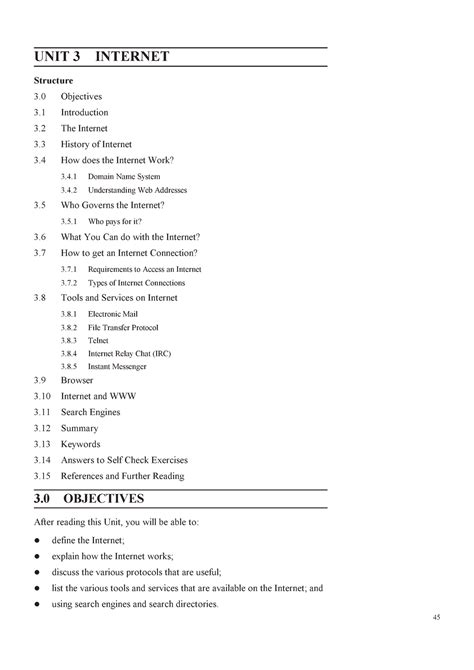 Internet Notes Can Be Used For Reference Self Study For IGNOU UNIT INTERNET Structure