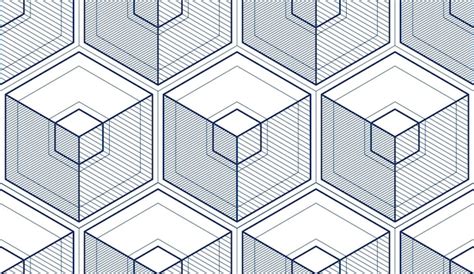 Premium Vector Geometric Cubes Abstract Seamless Pattern D Vector Background Technology