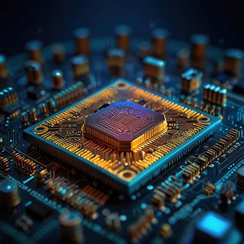 Abstract Technology Circuit Design Cpu Motherboard Of A Computer Board And Processor Created