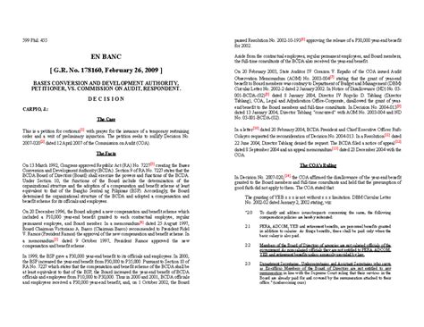 Bases Conversion Development Authority V Commission On Audit Gr No