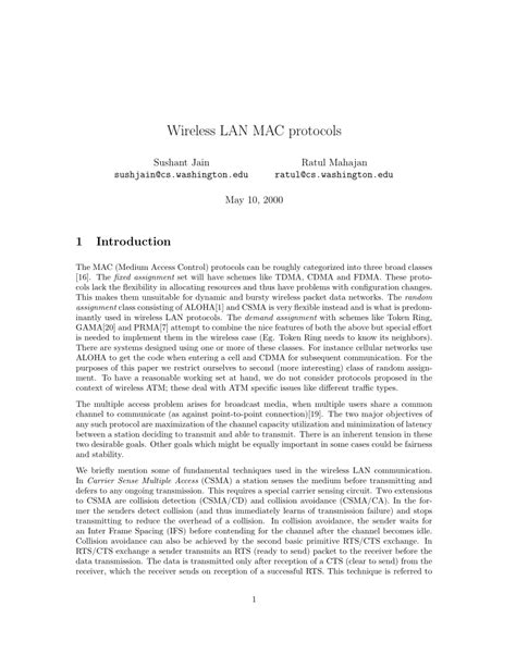 pdf wireless lan mac protocols