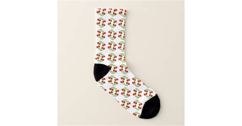 Very Cherry Pattern Socks Zazzle