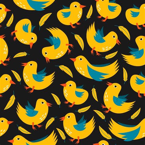 Premium Vector Hand Drawn Bird Vector Pattern Seamless