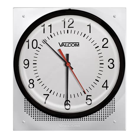 Ip Clock Speaker 12 Inch Analog Clock One Way Or Talkback Programmable White Vip 429a A Valcom