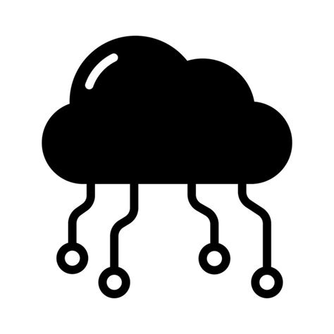 Premium Vector Cloud Computing Sign Symbol Vector Glyph Color Icon