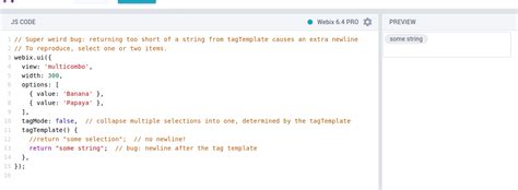 Pro Bug Certain Tag Template Strings Cause An Extra Newline In