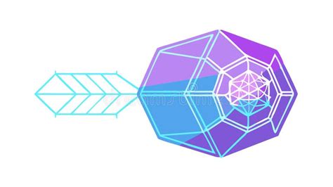 Geometric Polygon With Data Flow Arrows Network Concept Vector Vector Design Generative Ai