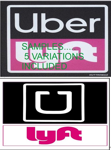 Uber Lyft Window Decal Set Combined And Separate Rideshare Driver