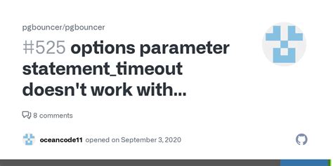 Options Parameter Statementtimeout Doesnt Work With Pgbouncer · Issue