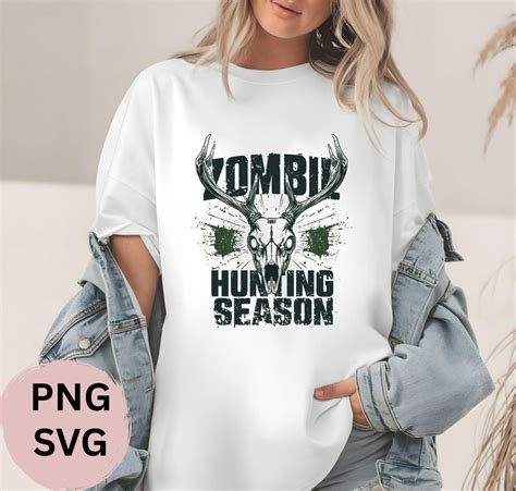 Zombie Hunting Svg Png Deer Skull Antler Clipart Horror Hunting