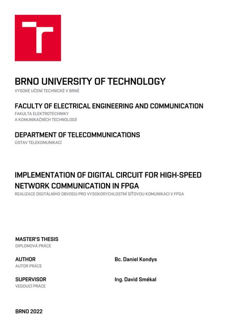 Pdf Digital Circuit For High Speed Network Communication In Fpga