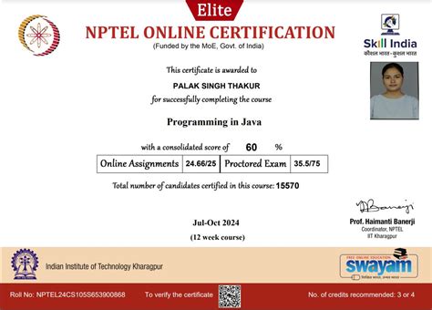 palak thakur on linkedin java nptel certification