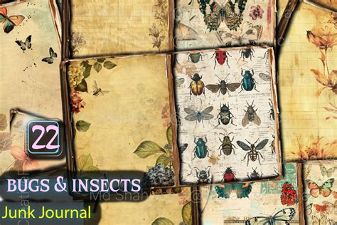Bug Junk Journal Page Insect Ephemera Graphic By Md Shahjahan · Creative Fabrica