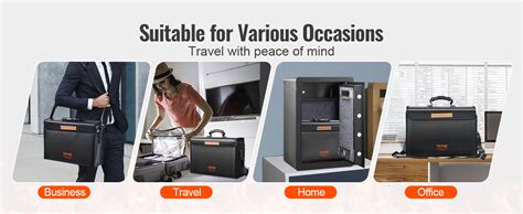 Vevor Fireproof Document Box Fireproof Document Bag With 2000℉ 3 Layer Folding Fireproof And