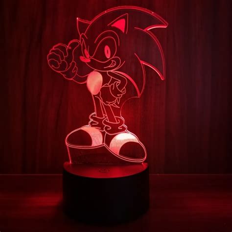 Sonic Series 3d Light Led Nattlampa Sängbordslampa Black Base Colorful