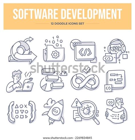 Software Development Doodle Icon Collection Agile Stock Vector Royalty Free 2269834845