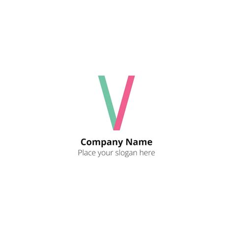 편지 V 마크 플랫 로고 디자인 프리미엄 벡터