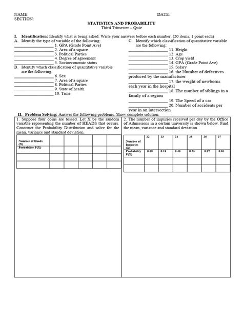 Statistics Module 1 3rd 22 23 Assessment Pdf Variance Standard Deviation