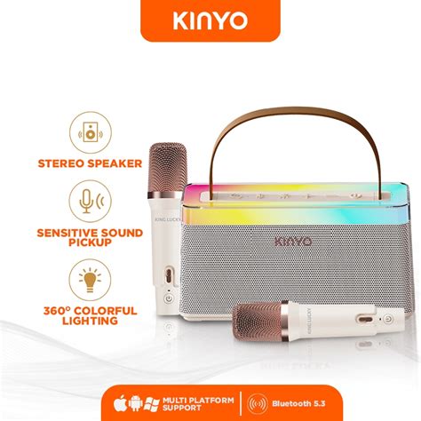 Kinyo C10 มินิคาราโอเกะลำโพงบลูทูธ กับไมโครโฟนคู่ Shopee Thailand