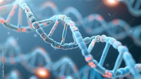 Intricate Close Up Of Bioengineered Dna Strands Interwoven With Gene Mapping Data Highlighting